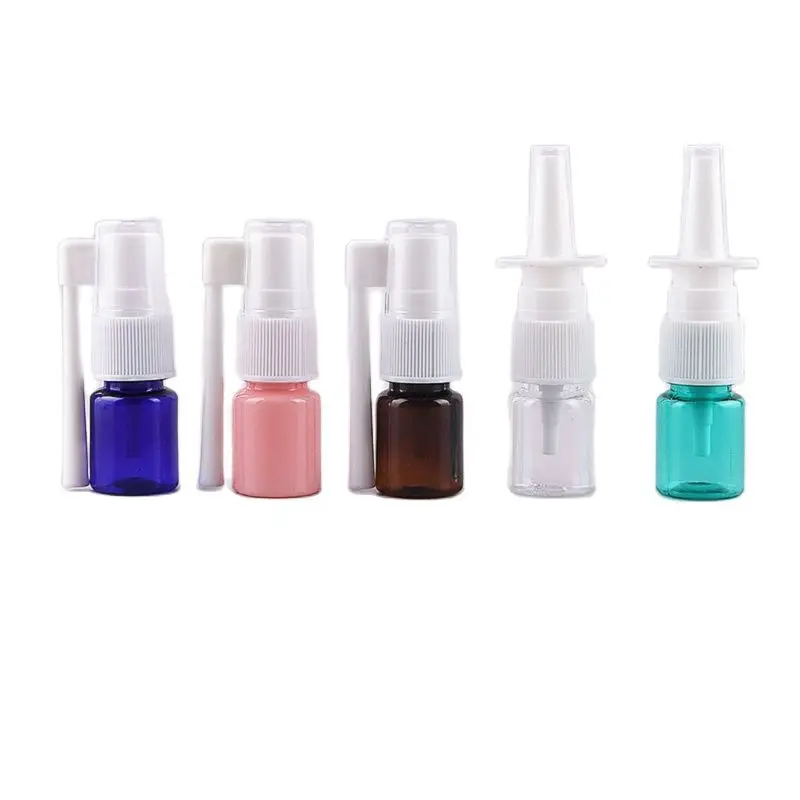 20 개몫 5ml 빈 플라스틱 비강 스프레이 병 펌프 분무기 안개 코 스프레이 리필 할 수있는 병 작은 회전 안개 스프레이 병