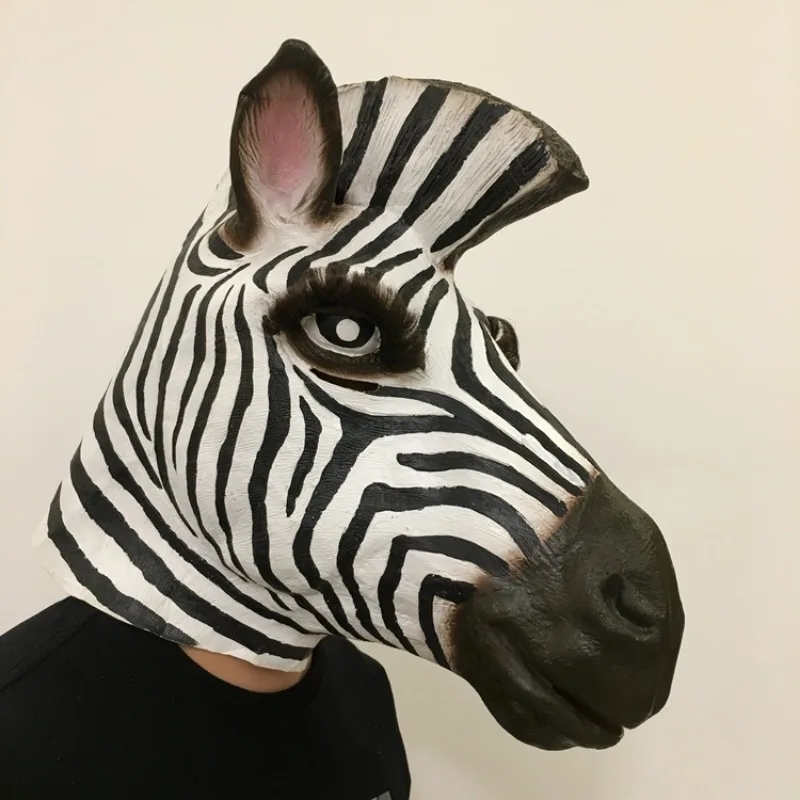 Horse-Head-Mask-Zebra-Head-Latex-Animal-Mask-Women-Fancy-Dress-Masque ...