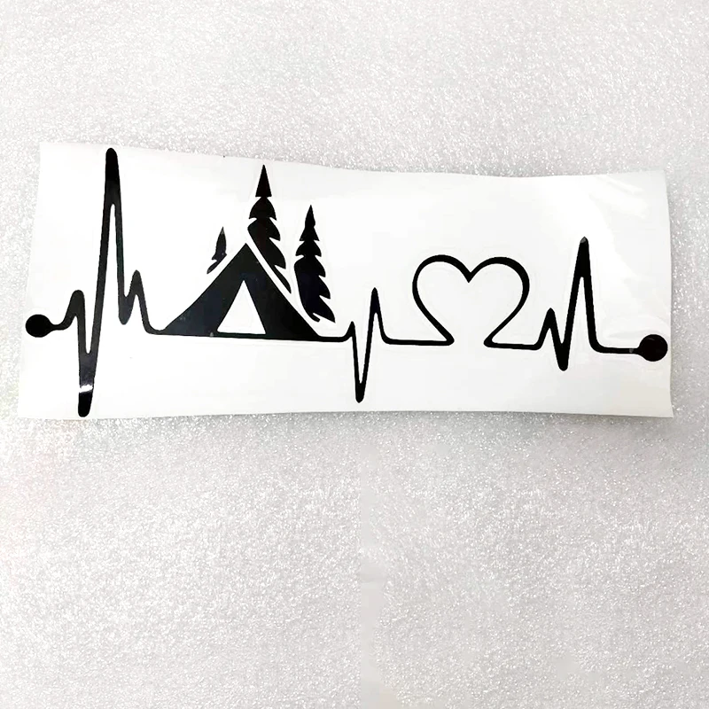 20cm*8cm Tent Camper Heartbeat Lifeline Monitor Camping Car Sticker ...