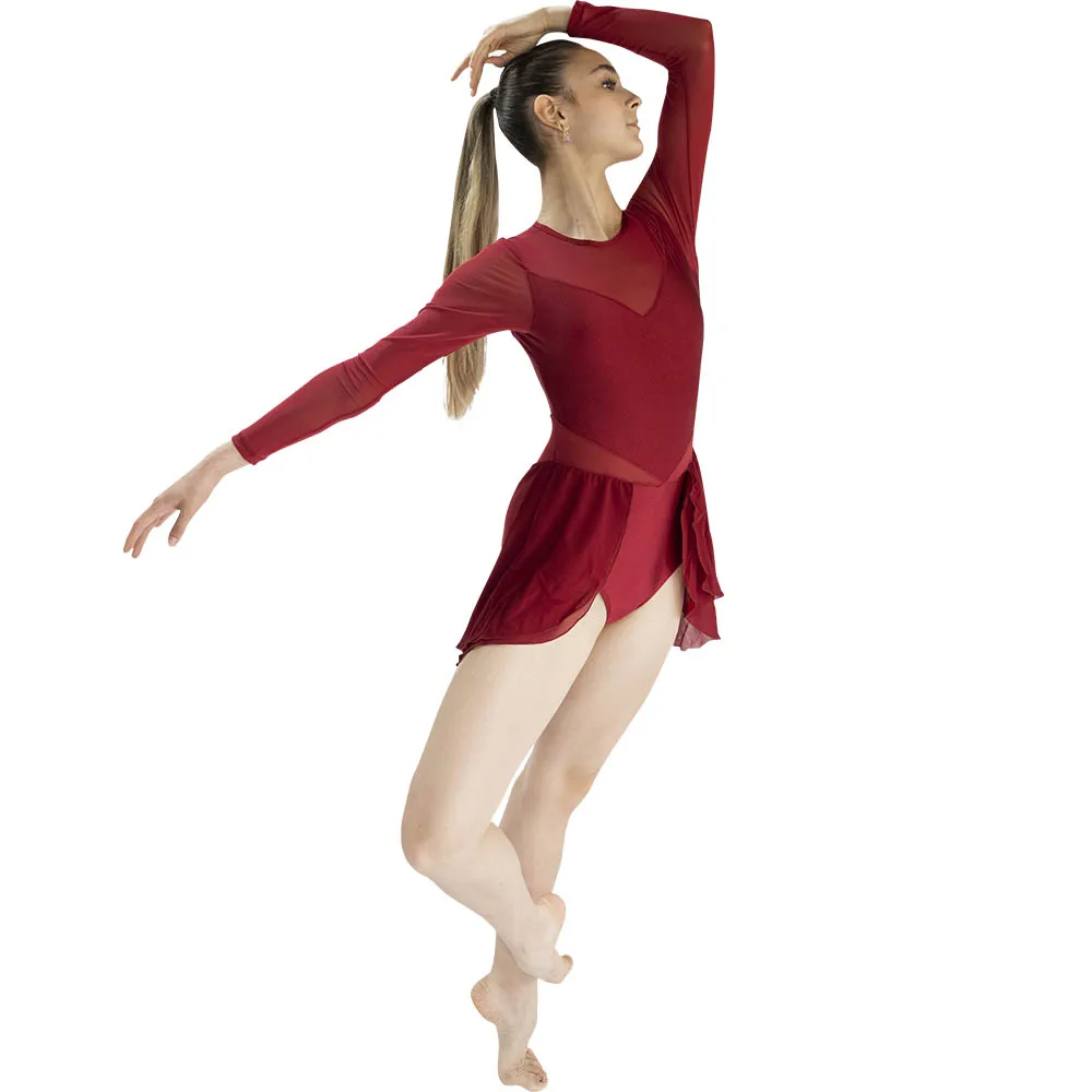 NylonLycra-Mesh-Dance-Crop-Top-Chiffon-Open-Skirts-Performance-Dance ...