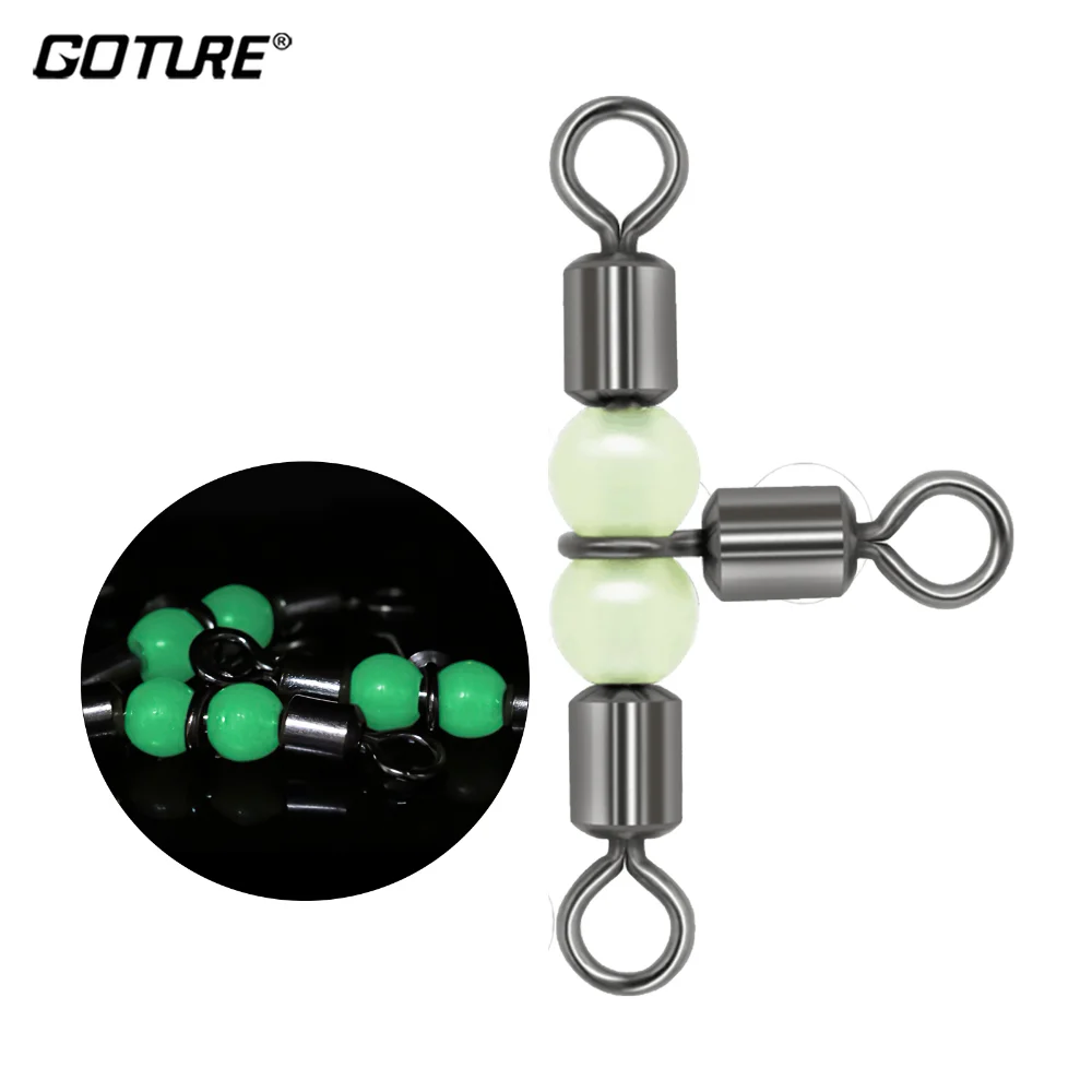 Goture 50pcs/lot Fishing Swivels Luminous Gourd Shape Fishing Swivels ...