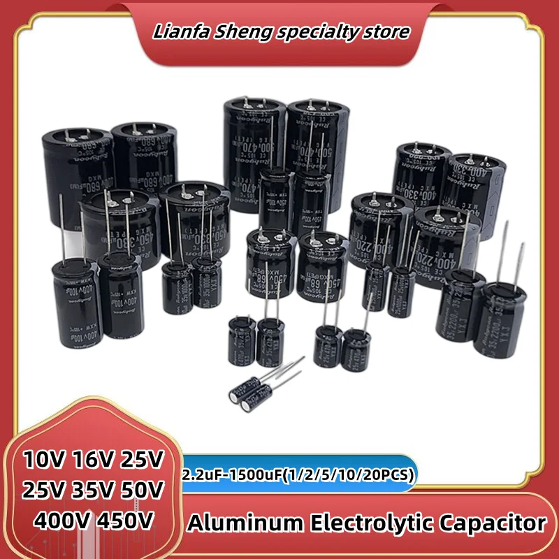 Aluminum Electrolytic Capacitor 6.3V 10V 16V 25V 35V 50V 63V 100V 400V 450V 10 47UF 100UF 220UF ...