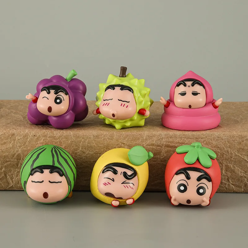 6pcs-set-Crayon-Shin-chan-Cos-Fruit-Figure-Kawaii-Anime-Pvc-Model ...