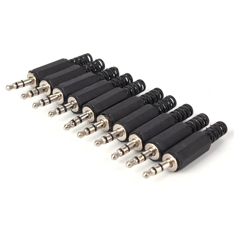 5Pcs-Black-3-5mm-Stereo-Headset-Plug-3-5-Audio-Plug-Jack-Adapter ...