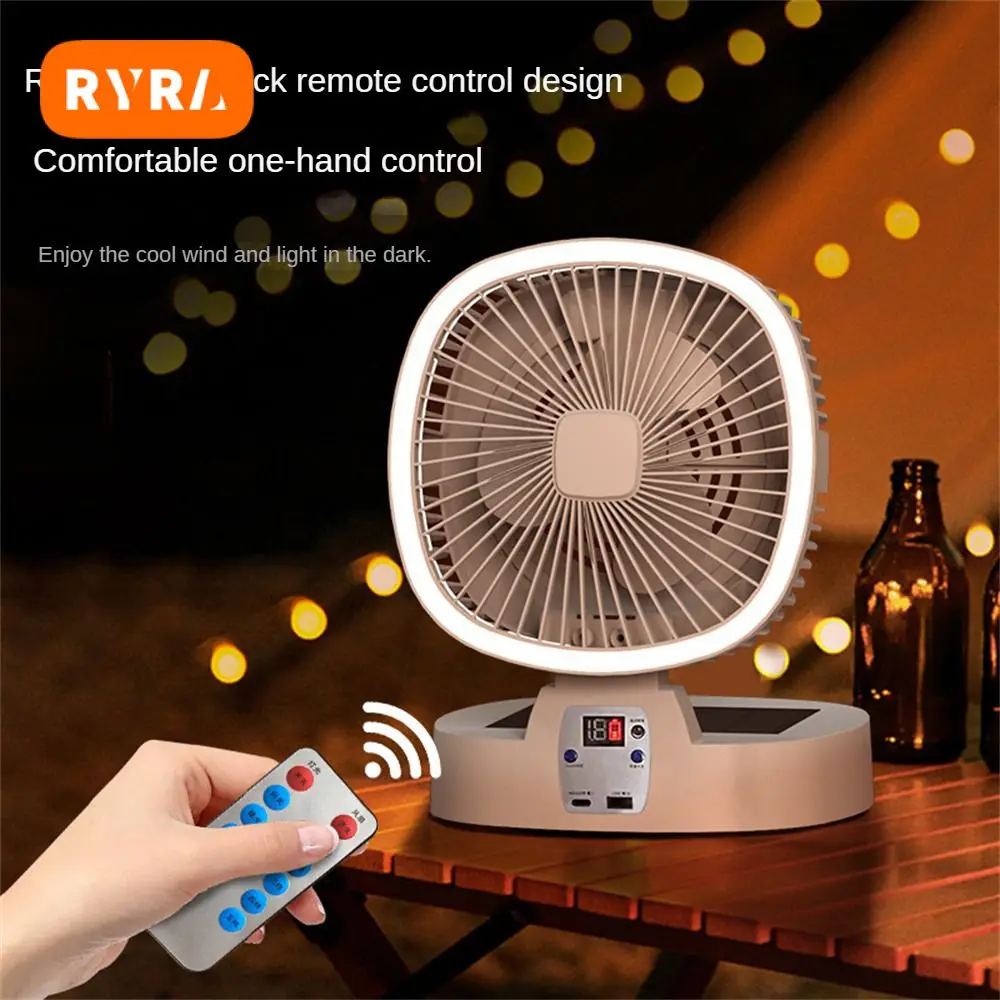 휴대용 전기 선풍기 태양 에너지 충전식 구름 많은 날 접이식 디자인 저소음 풍속 스위치 자유롭게 야외 선풍기