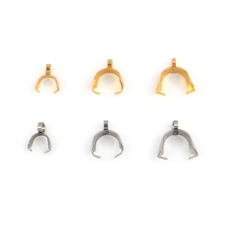 20pcs 3x10mm Stainless Steel Hook Pendant Clasp Pinch Clips Bail ...