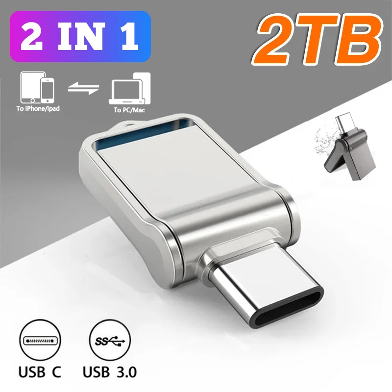 Metal-USB-Flash-Drive-para-Celular-e-Computador-Pendrive-de-Grande ...