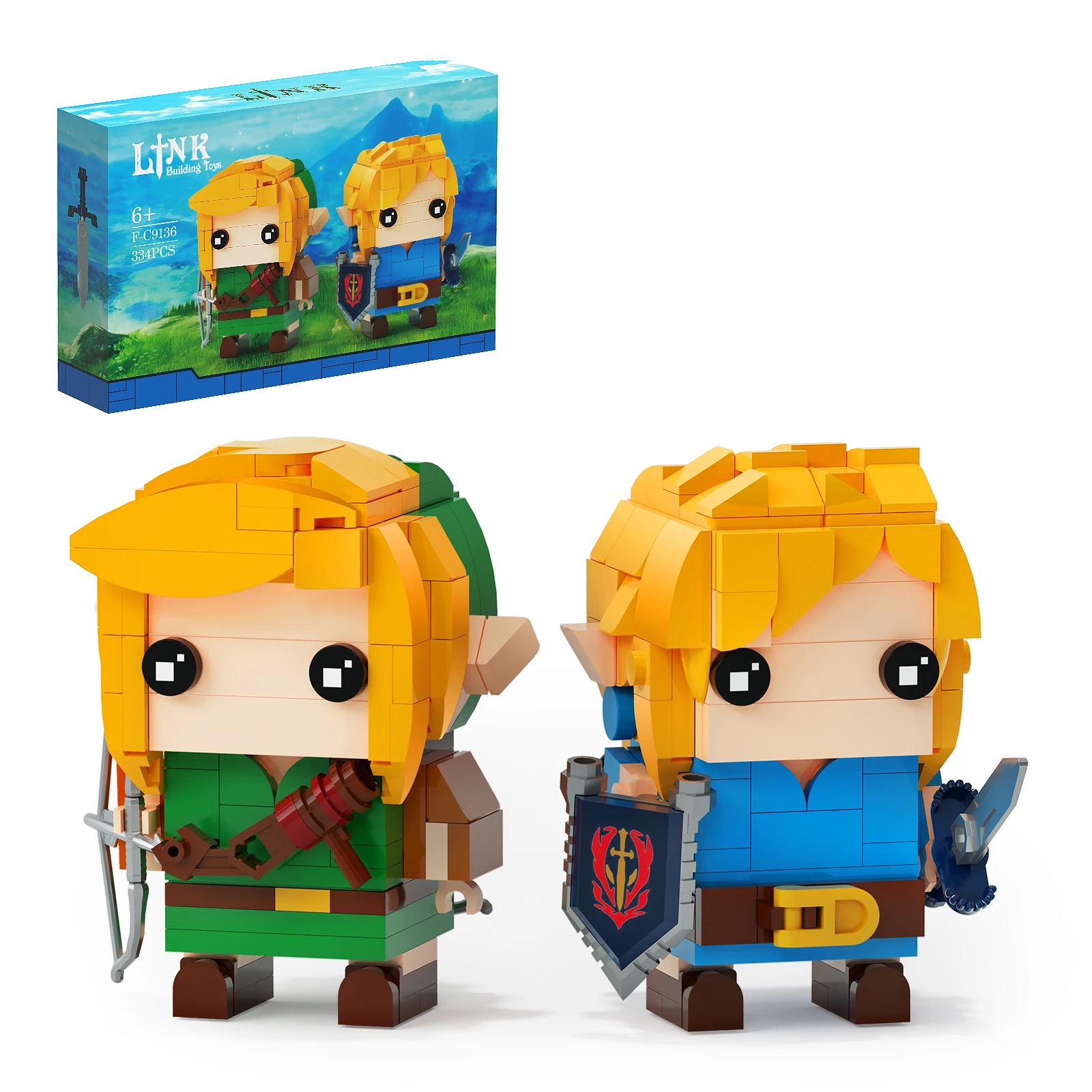 BuildMoc-Breath-of-the-Wild-Brickheadz-Link-conjunto-de-blocos-para ...