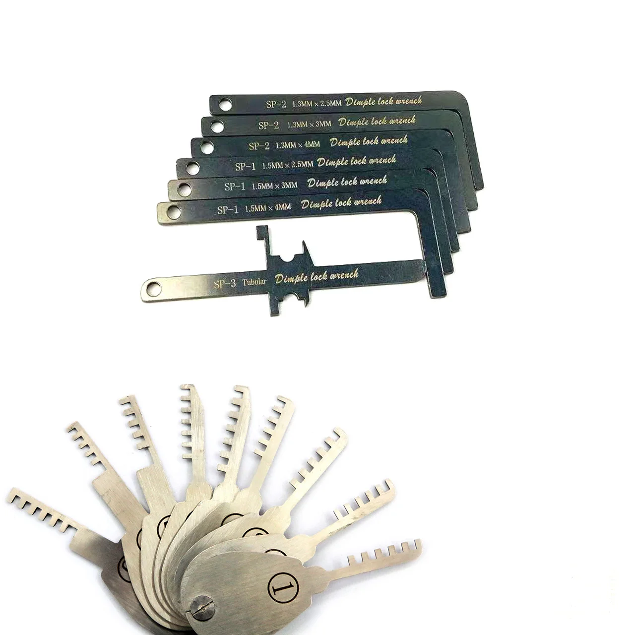 Locksmith-Tools-Practice-Kit-7pcs-Stainless-Steel-Tension-Wrench-Kit ...