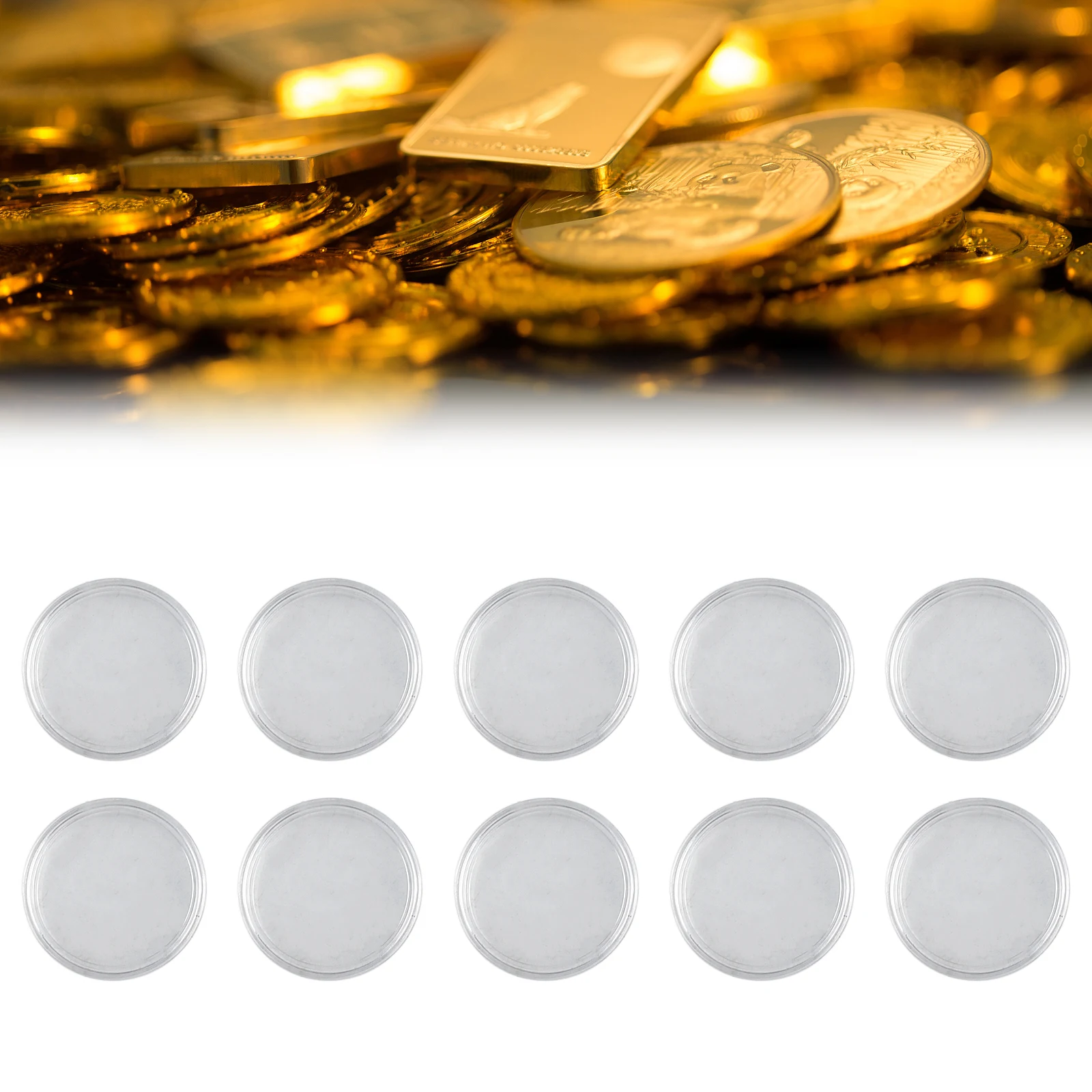 100Pack 38/50mm Coin Storage Capsules Holder, Round High Transparency ...