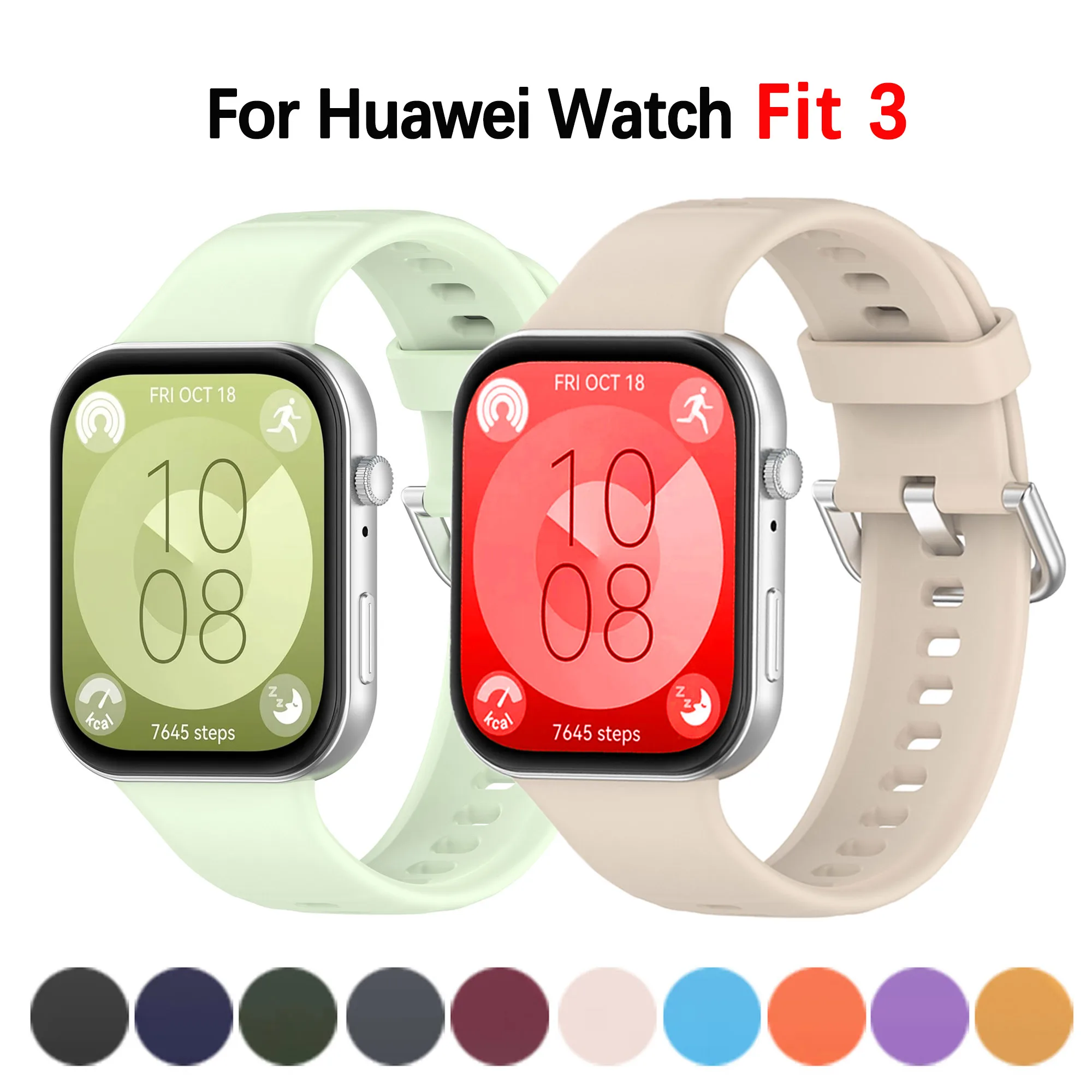 Silicone Band For Huawei Watch Fit 3 Strap Smartwatch official-website ...
