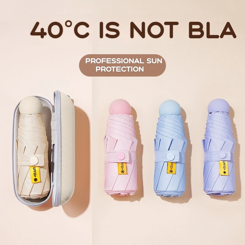 New 1Pc 55% Off Mini Sun Umbrella Pocket Rain Umbrella Vinyl Folding UV ...