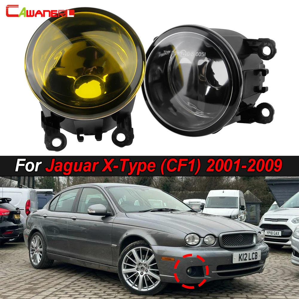 2 X Car Fog Light Assembly + H11 Halogen LED Bulb For Jaguar X-Type ...