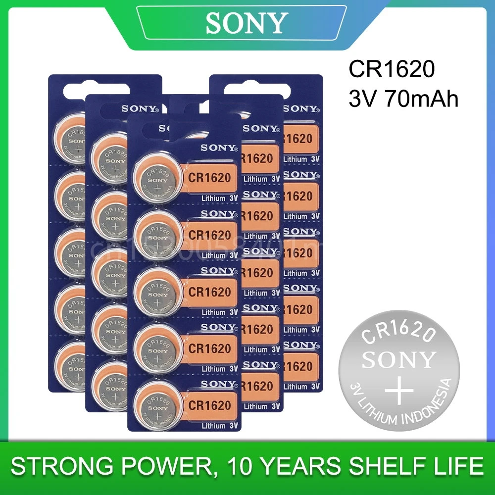 Sony Cr1620 Button Batteries Ecr1620 Dl1620 5009lc Cell Coin Lithium Battery 3v Cr 1620 For ...