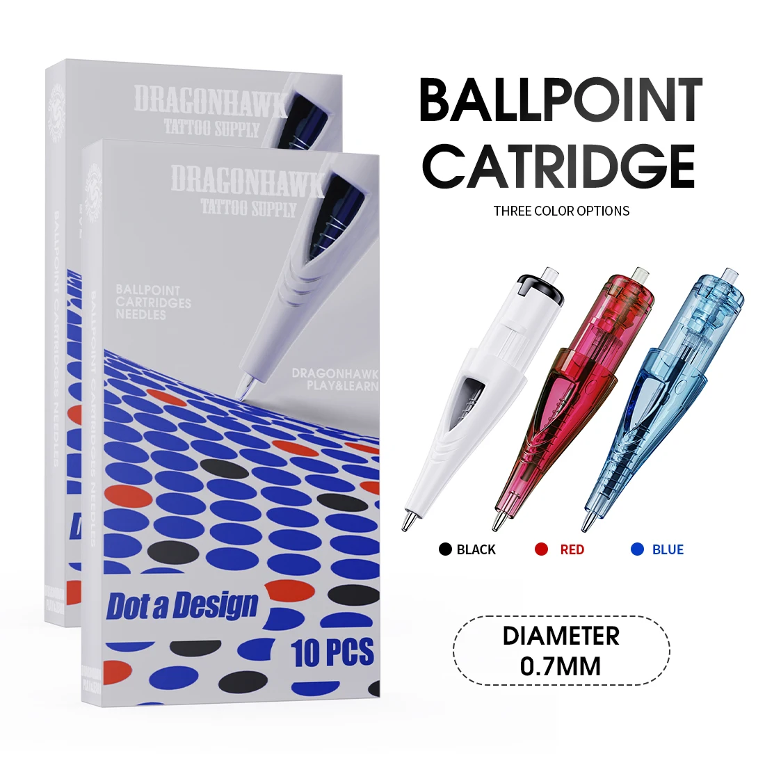 Dragonhawk-Ballpoint-Tattoo-Cartridge-Needles-20pcs-for-Creator-Starter ...