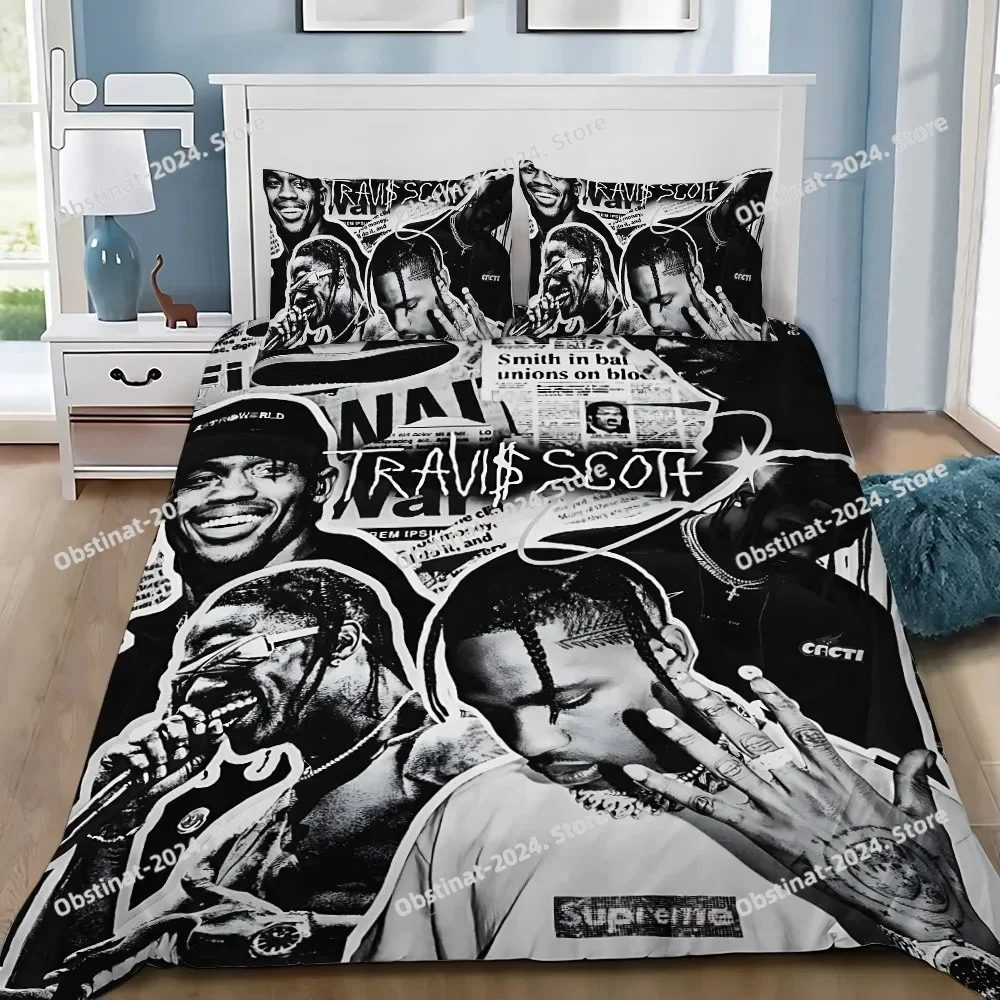 Duvet Pillowcase Bedding Set Adult Boy T-Travis Scott Cactus Jack Girl ...