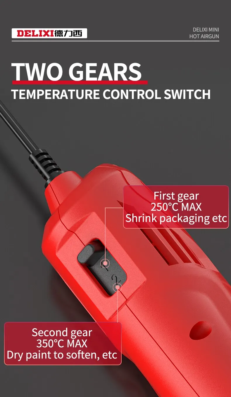 220V DIY Heat Gun Electric Power Tool Hot Air Gun Temperature Gun with ...