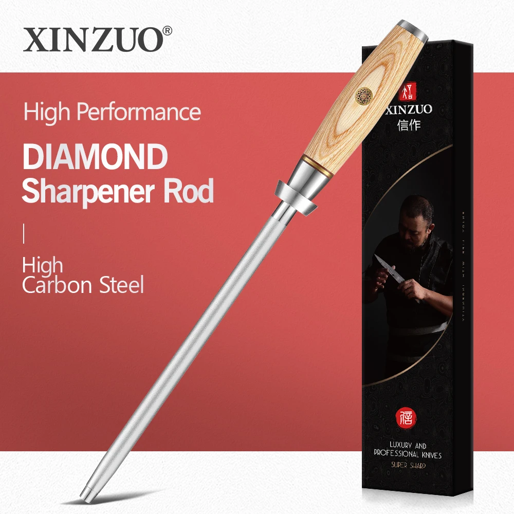 XINZUO-Diamond-Sharpening-Stick-Honing-Steel-Diamond-Sharpener-Rod ...