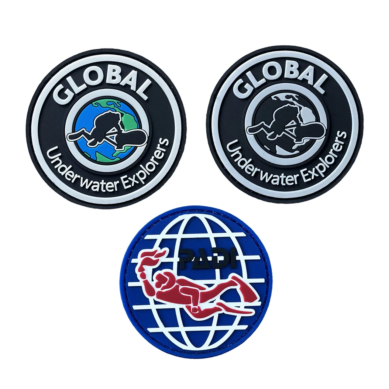 Custom Logo Brand GUE Global Diving Organization PVC Rubber 3D Patches ...