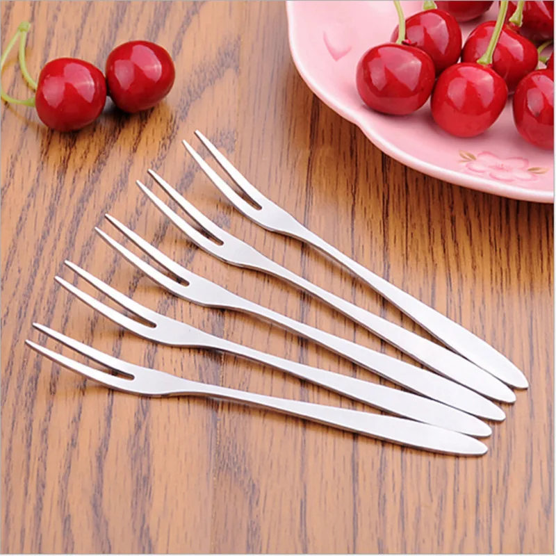 10-Pcs-Stainless-Steel-Fruit-Forks-Dessert-Forks-Lovely-Mini-Fork-Set ...