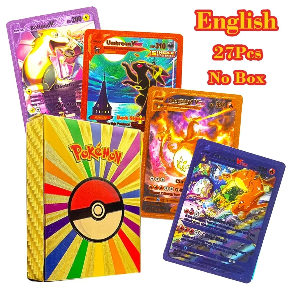 Gold Pikachu Cards Box Gold Silver Spanish/English/French/German Card ...