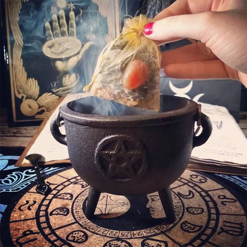 Hot-Sale-Halloween-Pentacle-Witch-Magic-Pentagram-Crucible-Wax-Table ...