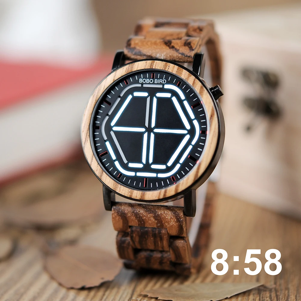 Wood-Digital-Watch-Men-Night-Vision-Wooden-Watches-LED-Time-Display ...