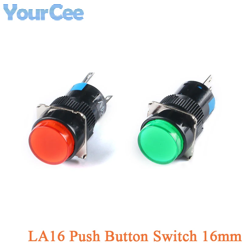 LA16 AL6-A-M AB6/AB6Y-A-M Push Button Switch Round 16mm Self Locking ...