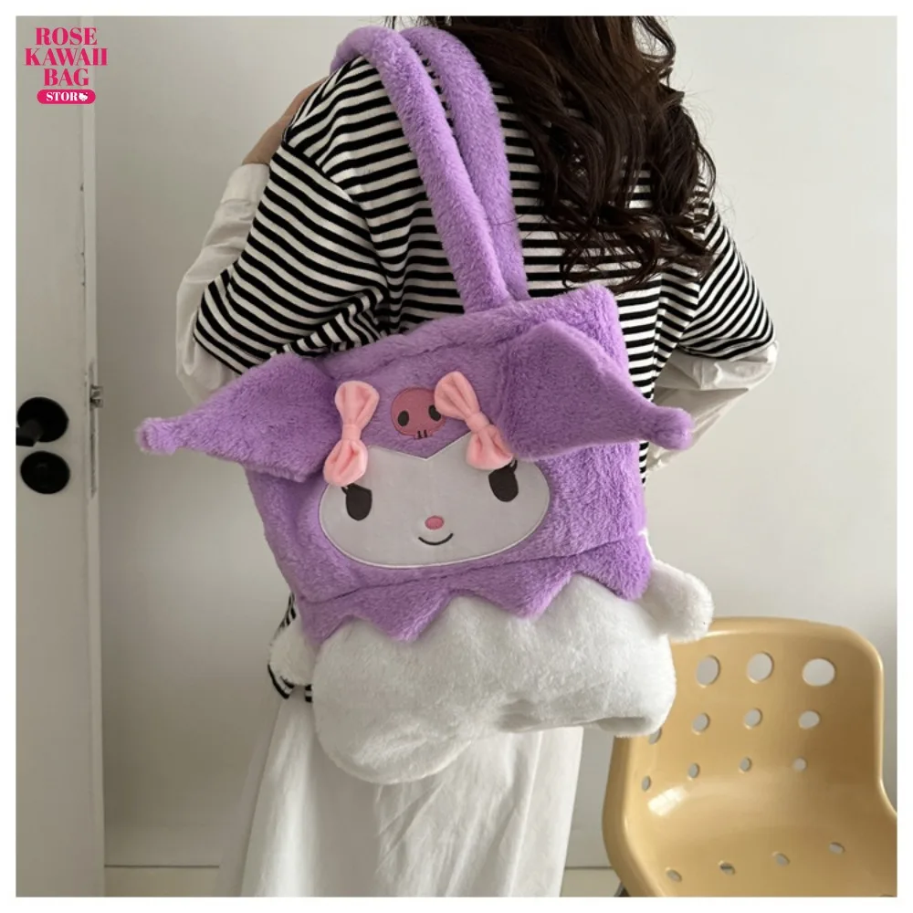 Kawaii-Sanrio-Plush-Handbag-Anime-Kuromi-Plushie-Bag-High-capacity ...