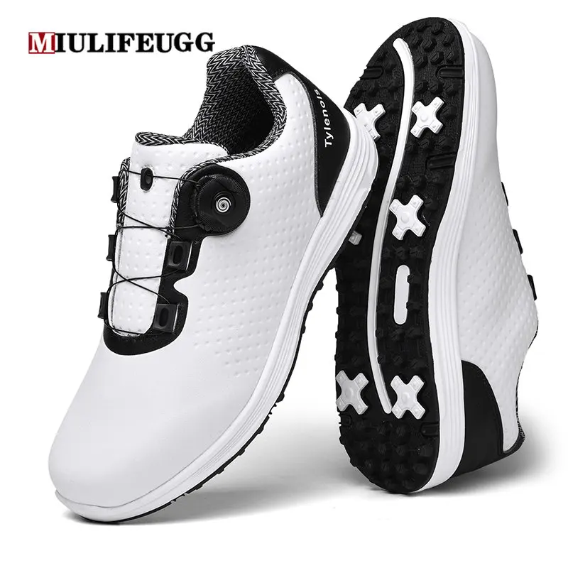 New-Breathable-Golf-Shoes-Men-Quick-Lacing-Golf-Sneakers-for-Men-White ...