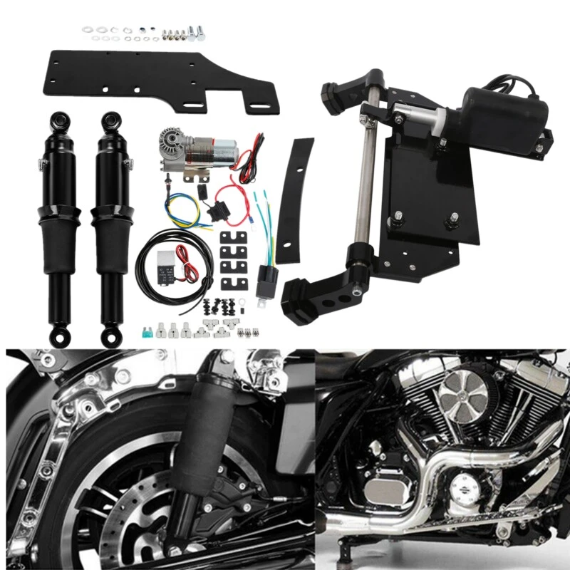 Motorcycle Rear Air Ride Suspension Kit Air Tank For Harley Touring ...