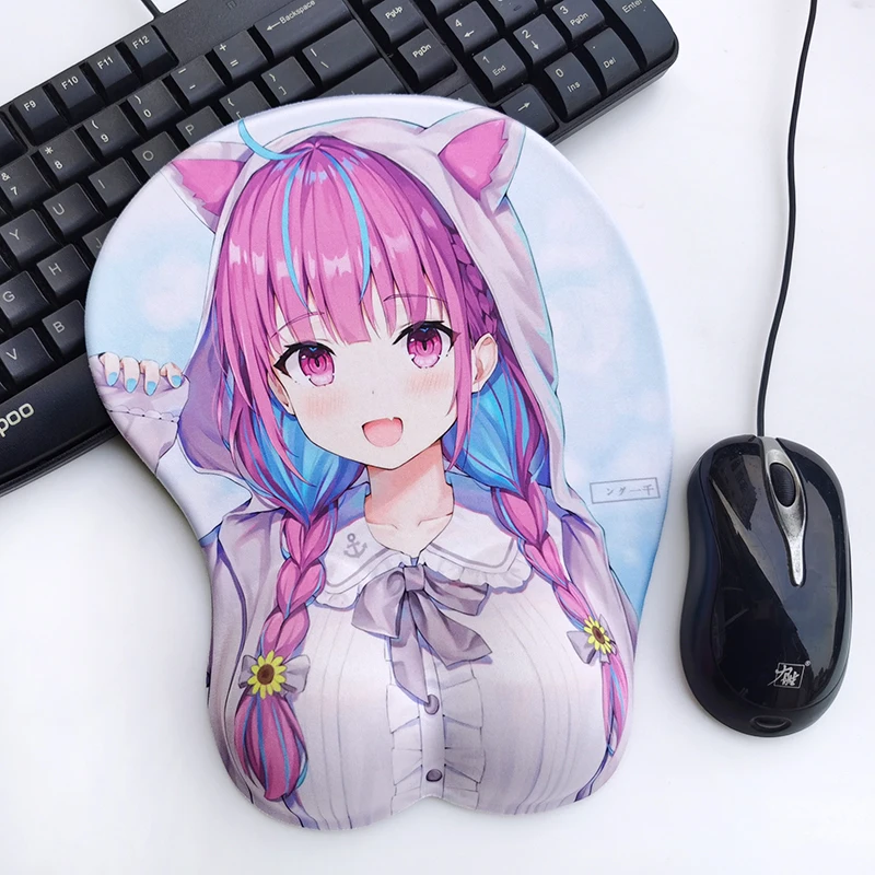 3d Carpet Mouse Pad Minato Aqua Hololive Kawaii Wrist Rest Keyboard ...