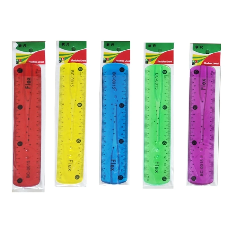2-Pieces-Flexible-Ruler-Plastic-Ruler-Shatterproof-Straight-Soft ...
