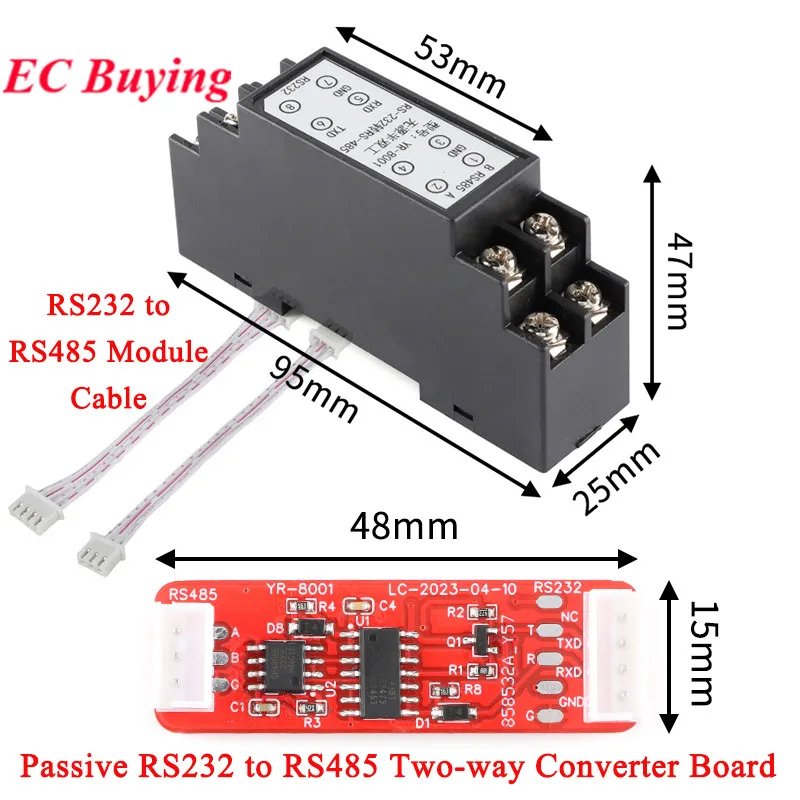 RS232-to-RS485-Converter-Board-Passive-Two-way-Communication-Module-RS ...