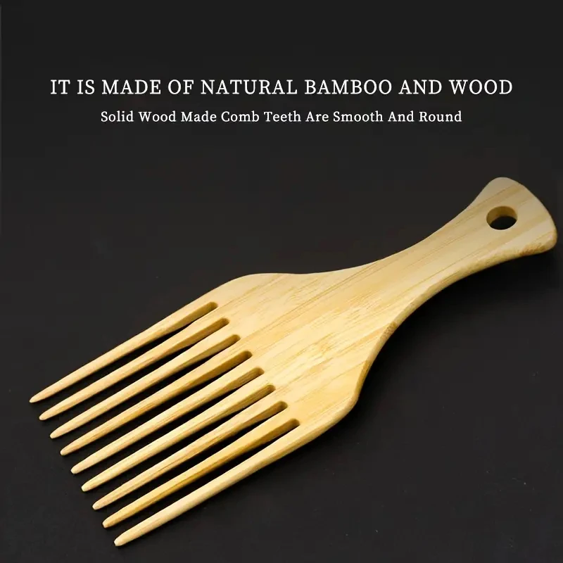 Retro-Oil-Head-Wooden-Pick-Comb-Wide-Tooth-Comb-Hair-Styling-Comb-para ...