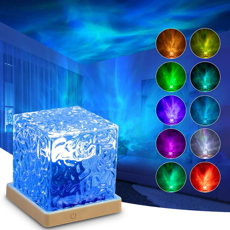 Projection Night Light Water Ripple Led Lamp16 Colors Atmosphere Light ...