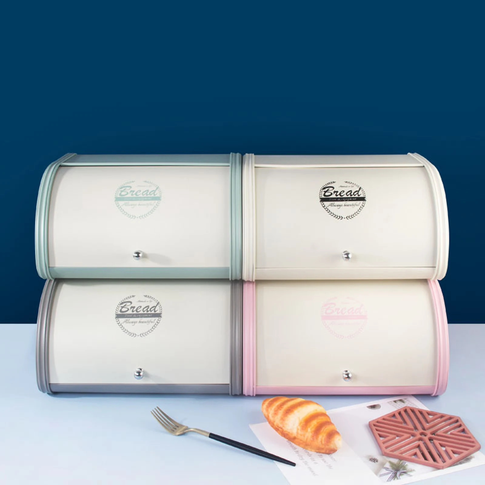 Iron-Rolltop-Bread-Storage-Box-Bin-Kitchen-Storage-Containers-for-Baked ...