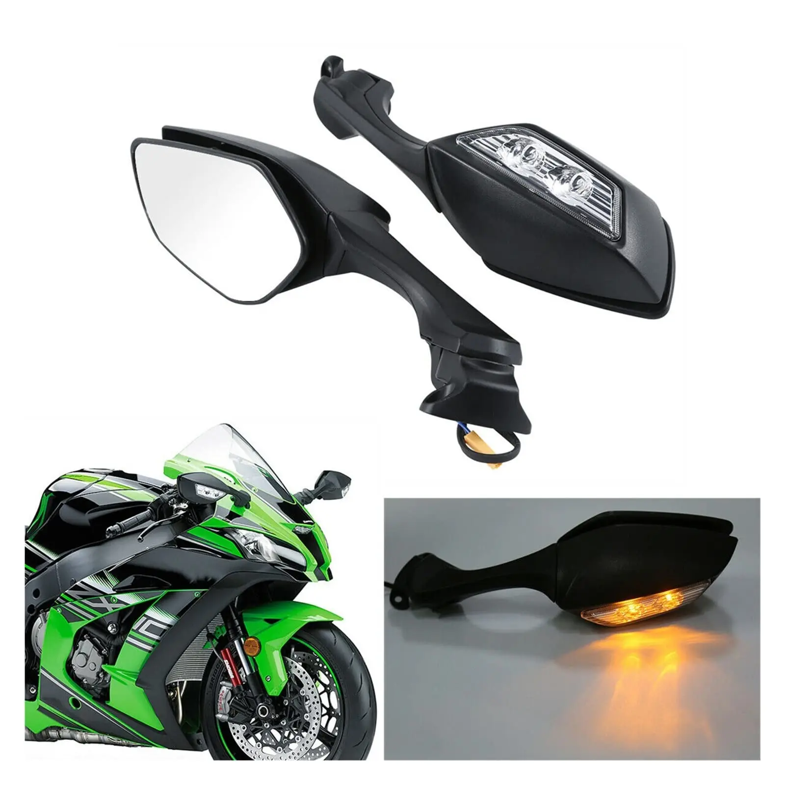 Motorcycle-LED-Rearview-Mirror-with-LED-Lights-Side-Mirrors-for ...