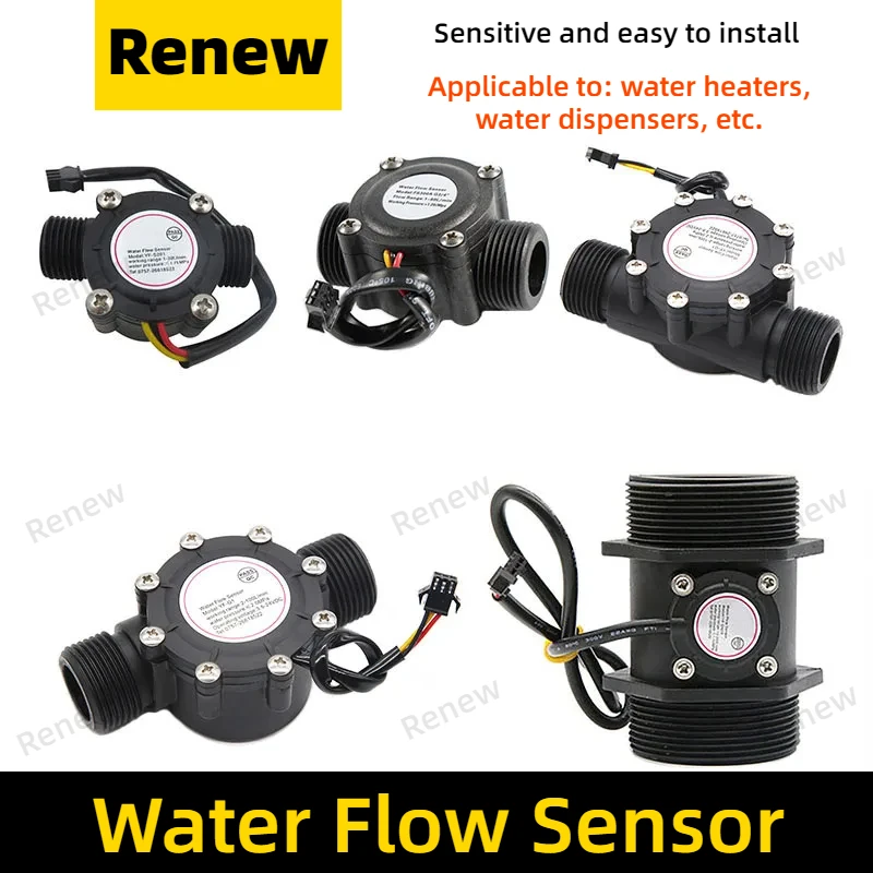 Water-Flow-Sensor-Dc3-5-24v-Nylon-Liquid-Flowmeter-Npn-Hall-Flow-Sensor ...