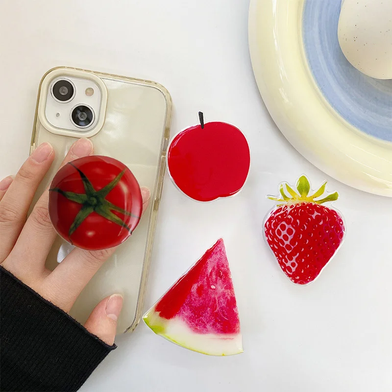 Cute Fruit Strawberry Mobile Phone Holder Griptok Support For IPhone 14 ...
