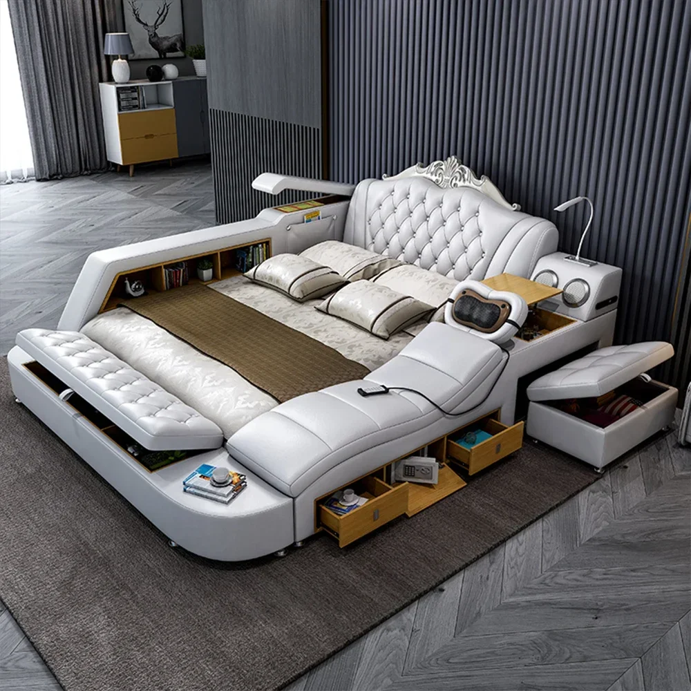 Cama-multifuncional-inteligente-con-marco-de-cama-Ultimate-Tech-cuero ...