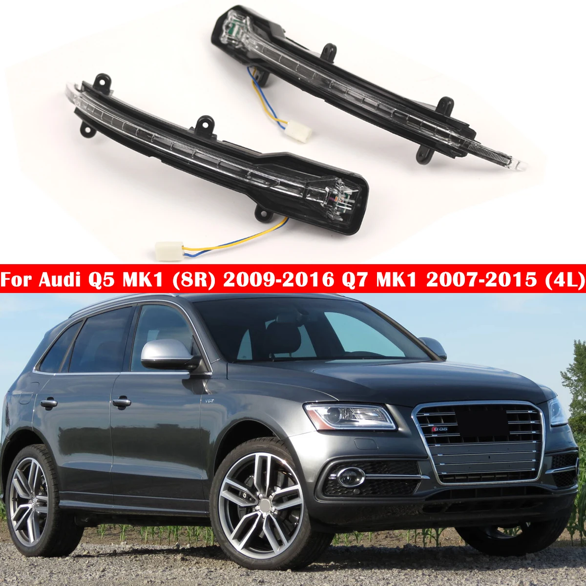 Mirrors Indicator Turn Signal Lights Lamp For Audi Q5 MK1 2009-2016 8R ...