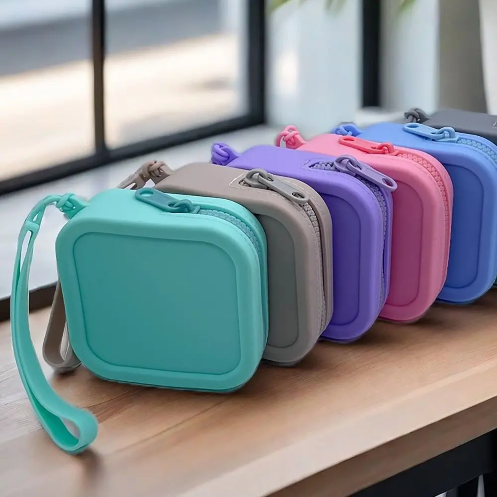 Vintage Silicone Organizer Wallet Coin Purse Waterproof Zipper Earphone ...