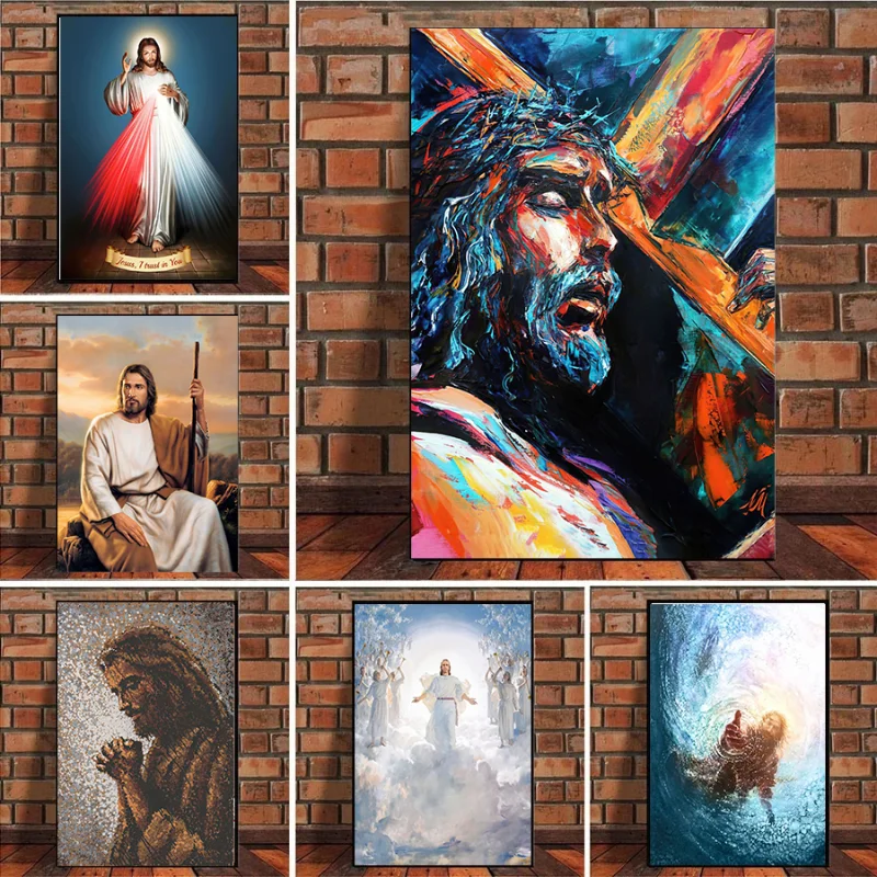 Cristo-Cren-a-Religiosa-Jesus-Lona-Pintura-Vintage-Poster-Print-Wall ...