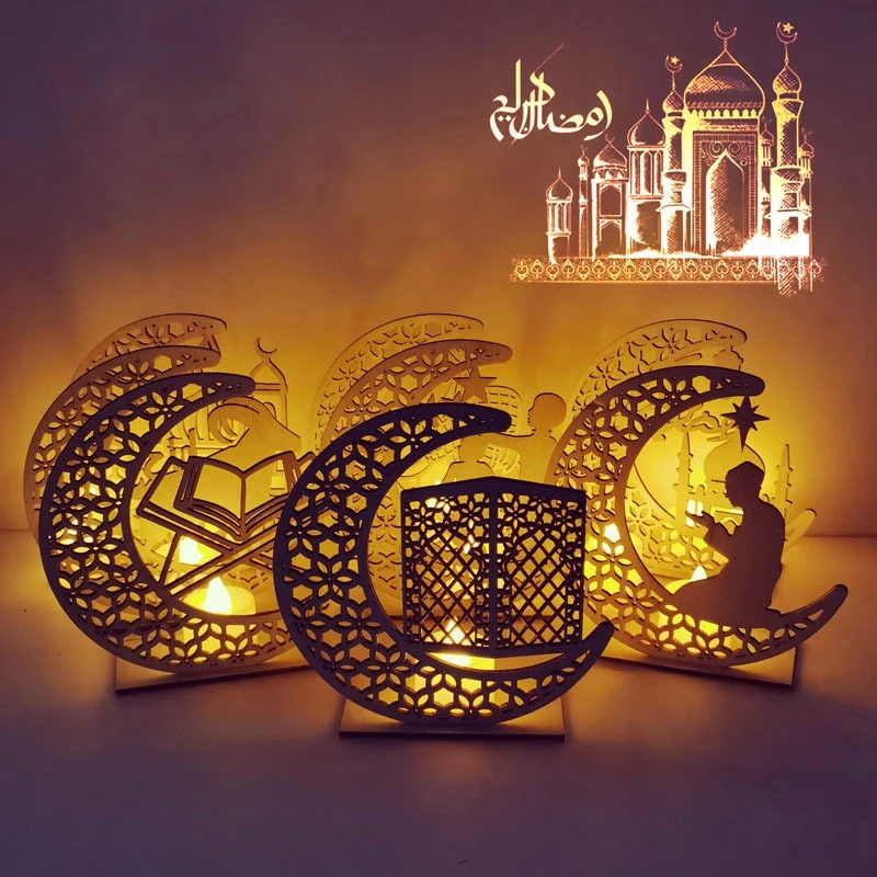 Wooden Craft Ornament Lamp Ramadan Decorations Ramadan Lights Festival ...