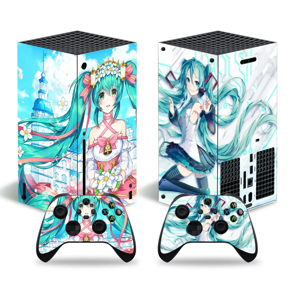 Pegatina de piel de chica bonita de Anime para Xbox Series X, consola y ...