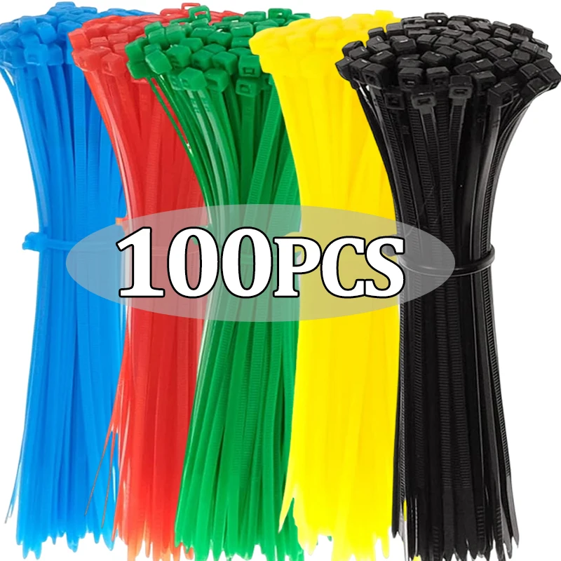 100pcs-bag-Cable-Ties-Self-locking-Plastic-Nylon-Ties-Colorful ...