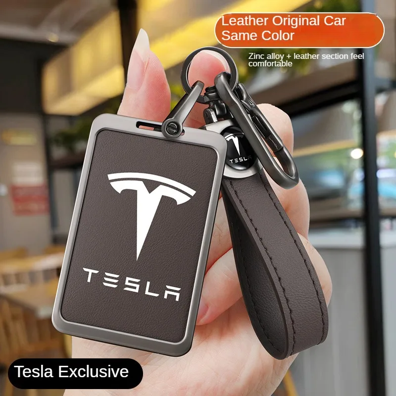 For-Tesla-Model-3-Y-Card-Case-Keychain-Protector-Cover-Holder-Alloy ...