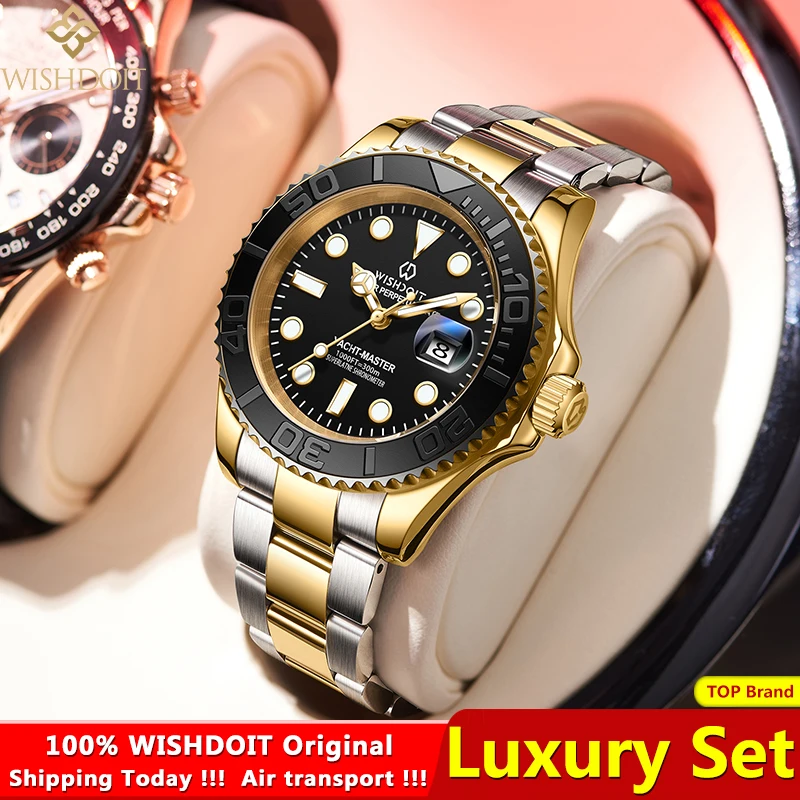 100% original wishdoit men relógio mecânico automático de aço ...