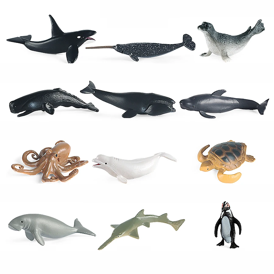 12-PCS-Realistic-Mini-Marine-Animal-Figure-Toys-Sea-Life-Creatures ...